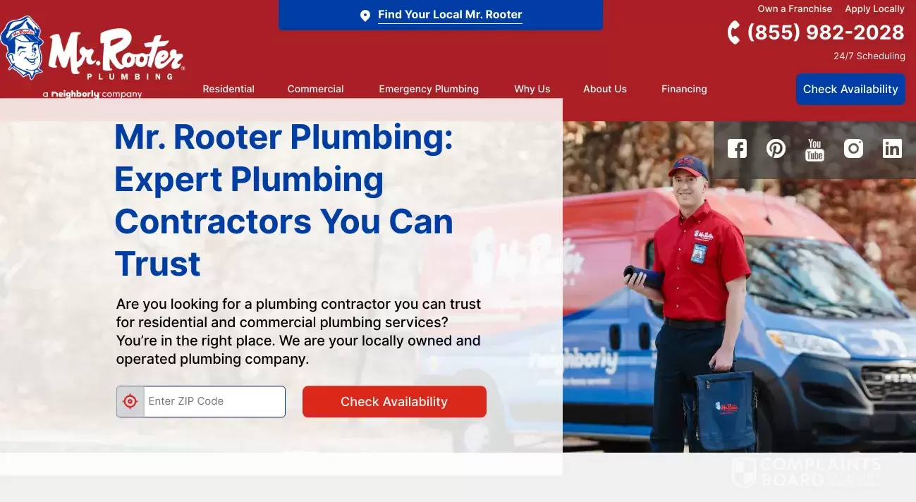 Mr. Rooter: Reviews, Complaints, Customer Claims | ComplaintsBoard