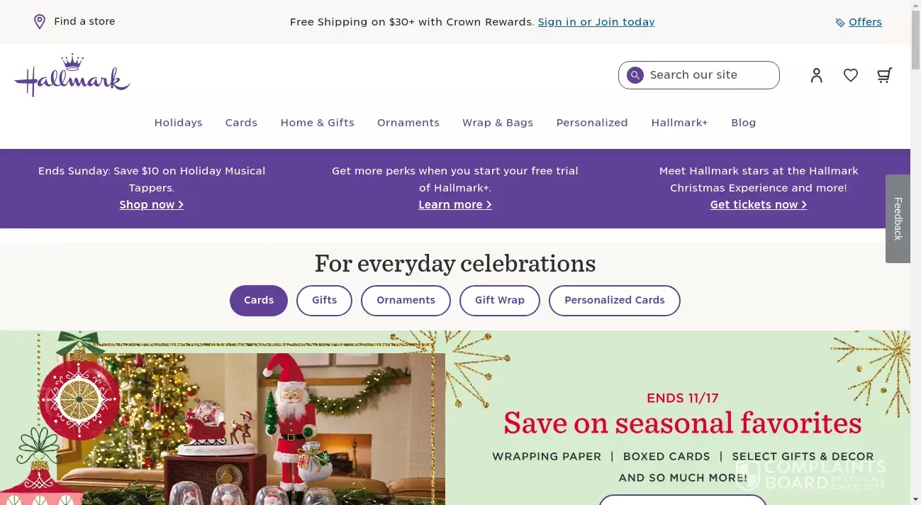 Hallmark: Reviews, Complaints, Customer Claims | ComplaintsBoard