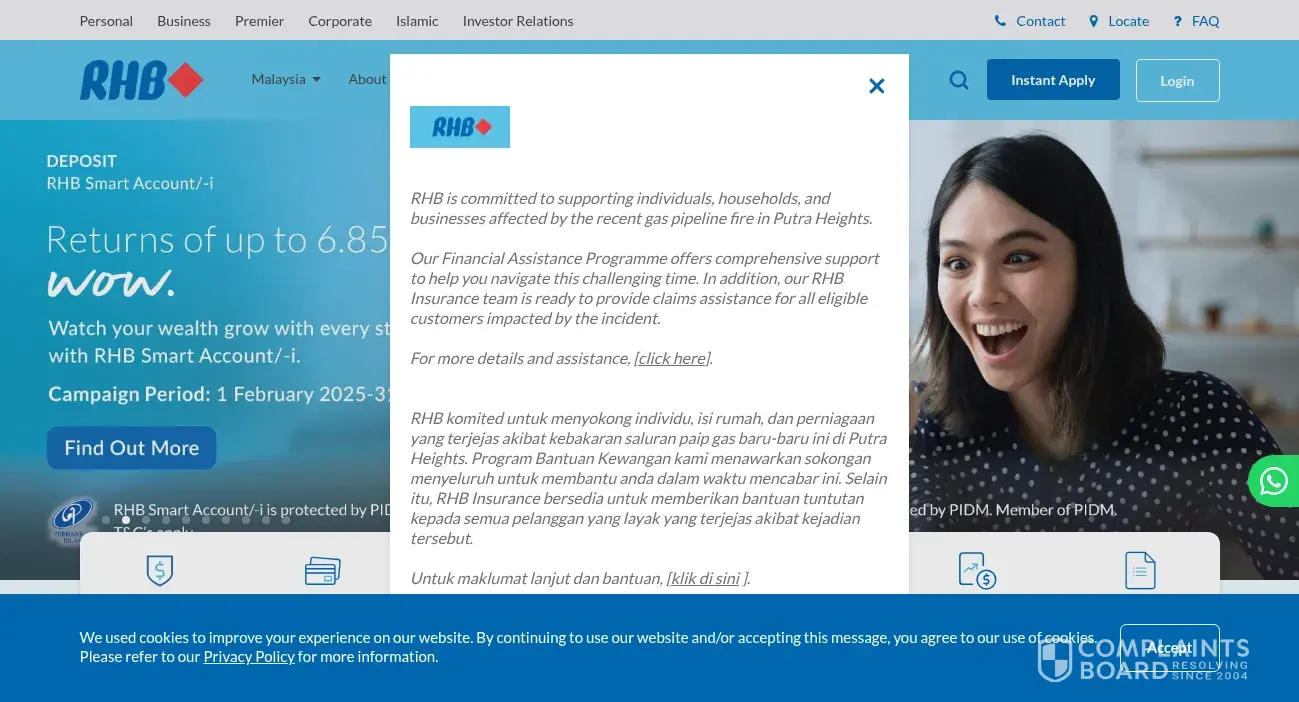 RHB Bank Customer Service Phone, Email, Address, Contacts | ComplaintsBoard