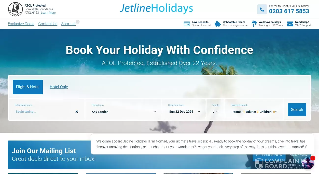 Jetline Holidays: Reviews, Complaints, Customer Claims | ComplaintsBoard
