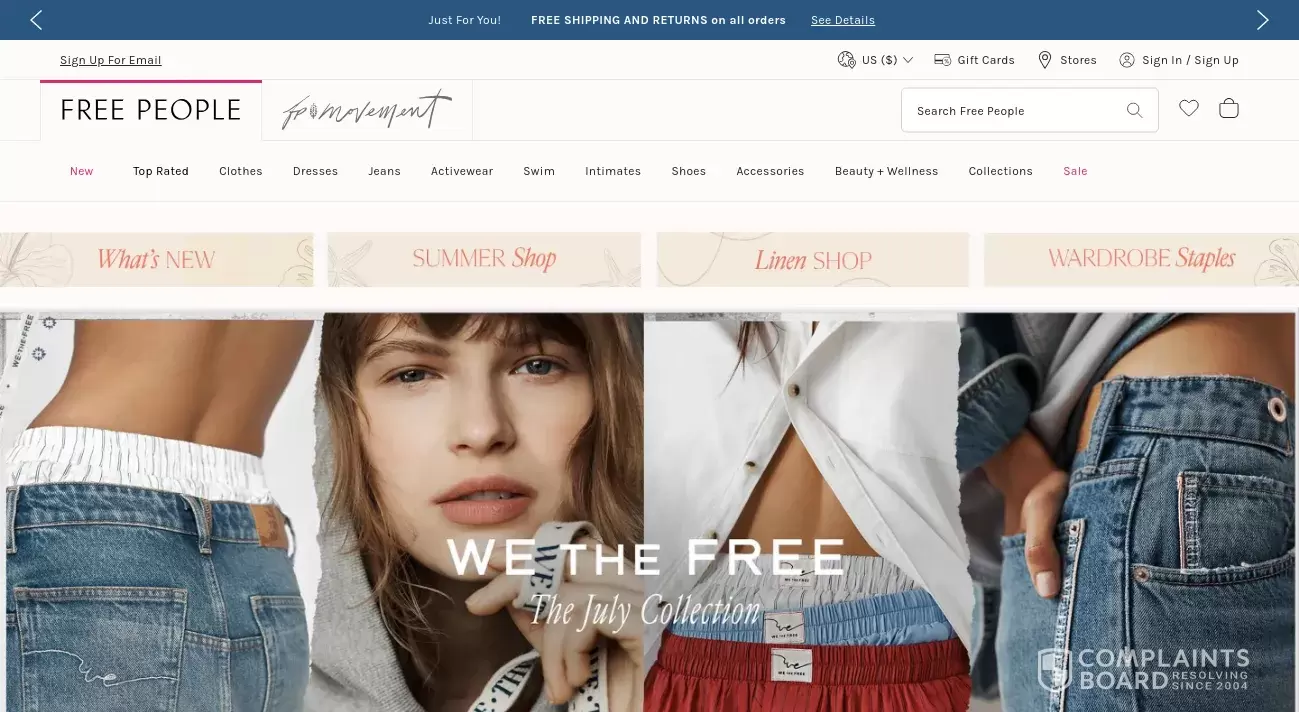 Free People Reviews 2024 – All You Need to Know | ComplaintsBoard