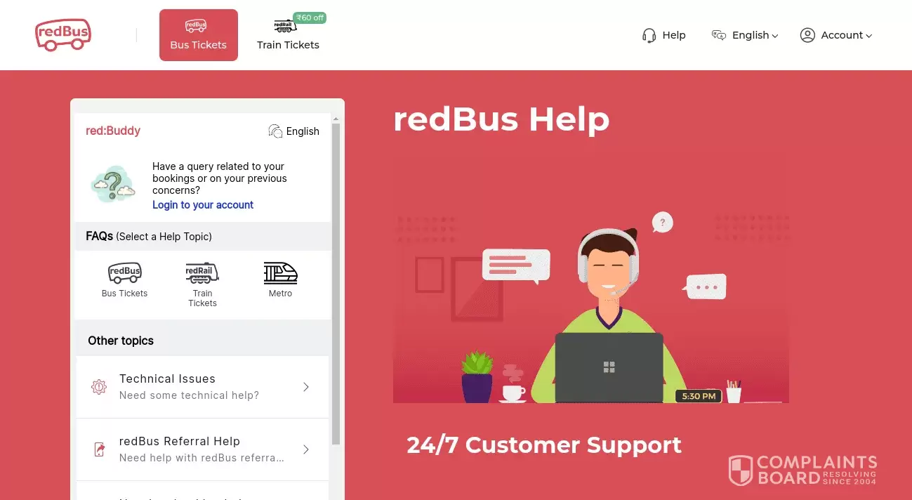 redBus Customer Service Phone, Email, Address, Contacts | ComplaintsBoard