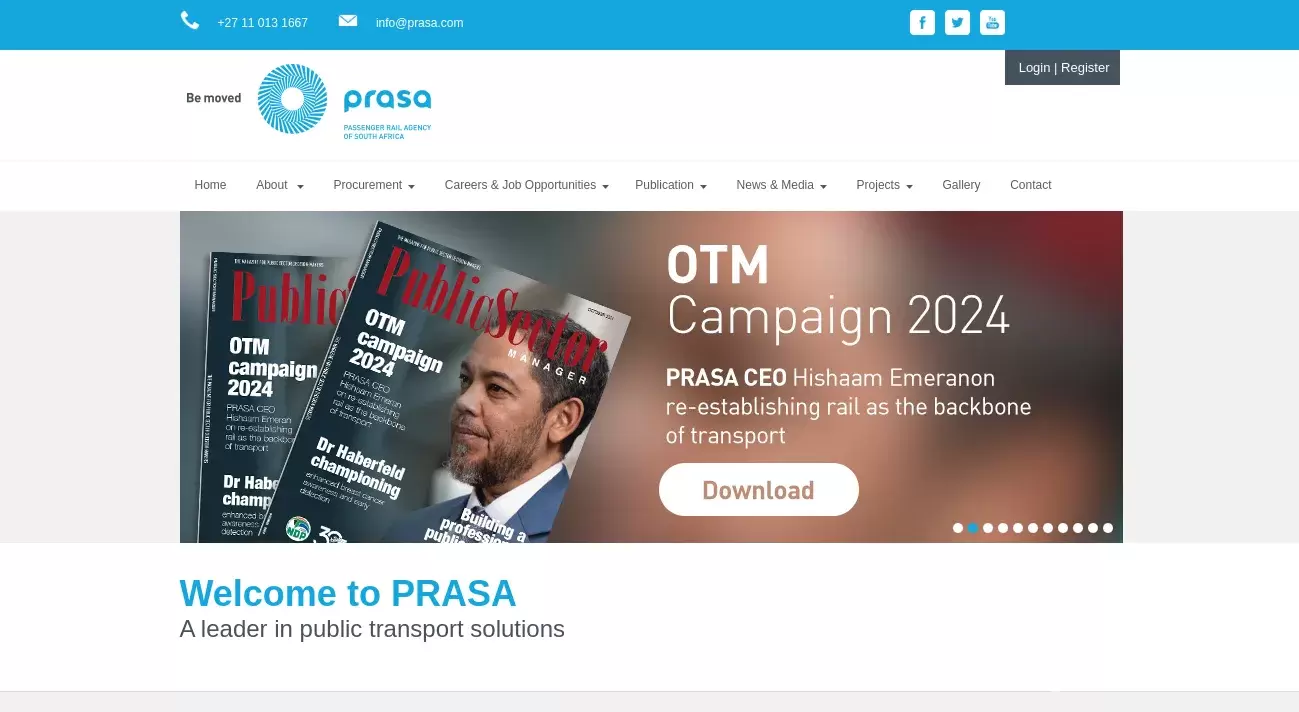 Prasa / Passenger Rail Agency of South Africa Customer Service Phone ...