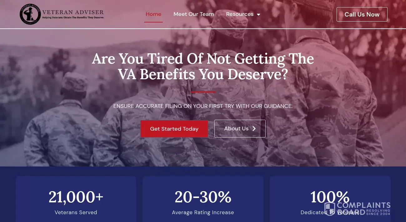 Veteran Adviser Consulting: Complaints, Customer Claims, Free Resolution Services | ComplaintsBoard