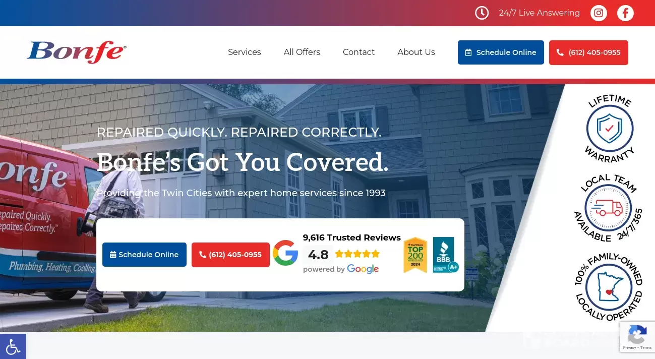 Bonfe Plumbing, Heating, Cooling, Electrical, Sewer Homeowners Reviews ...