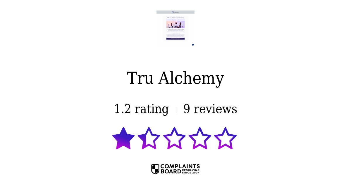 Tru Alchemy Reviews 2025 – All You Need to Know | ComplaintsBoard